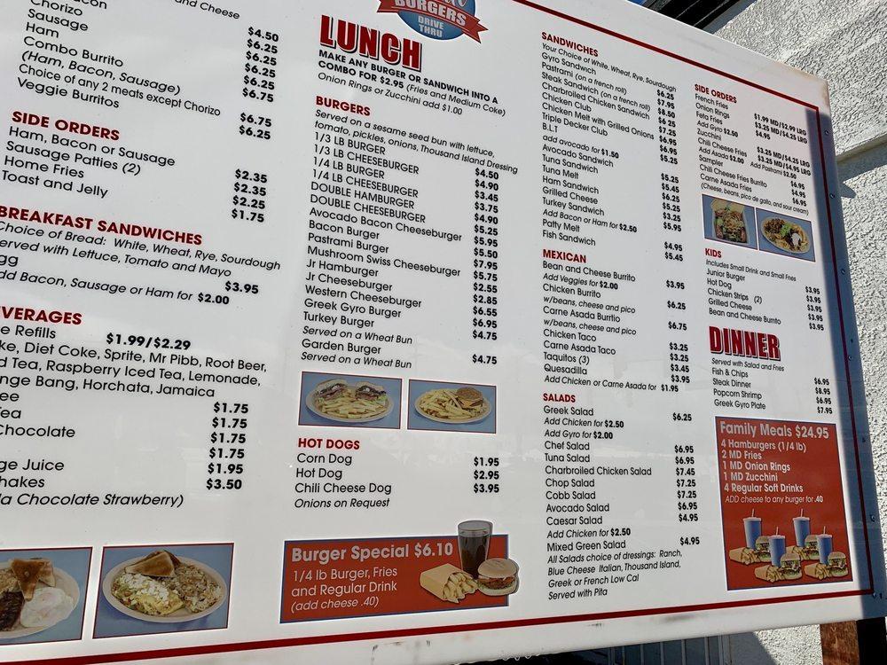 Menu at Strati Burgers restaurant, Covina