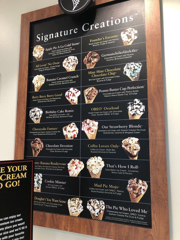 Menu at Cold Stone Creamery cafe, Woodridge, Seven Bridges Dr STE 102
