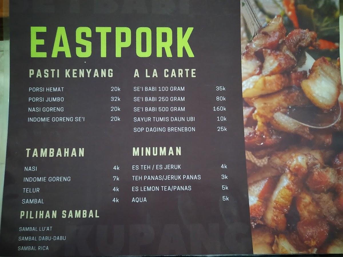 Menu at East Pork - #1 Sei Babi Kupang in Jogja restaurant, Sendangadi