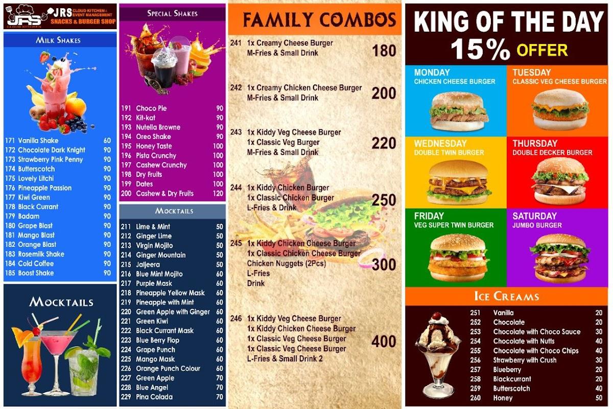 Menu at Cloud Kitchen, Tirunelveli