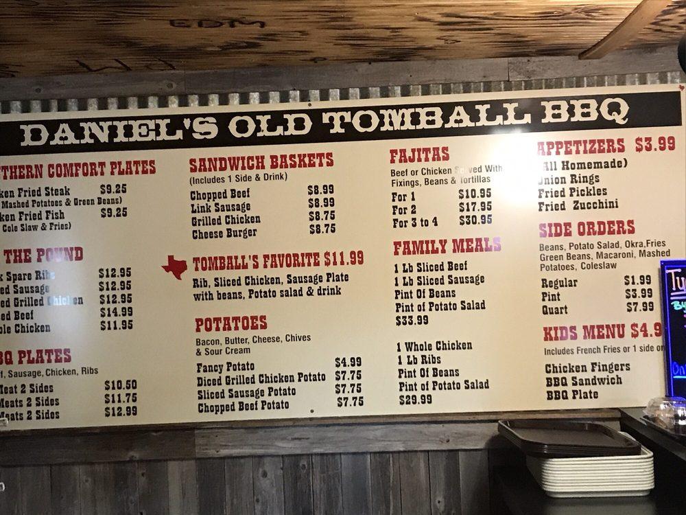 Carta de Old Tomball BBQ, Tomball
