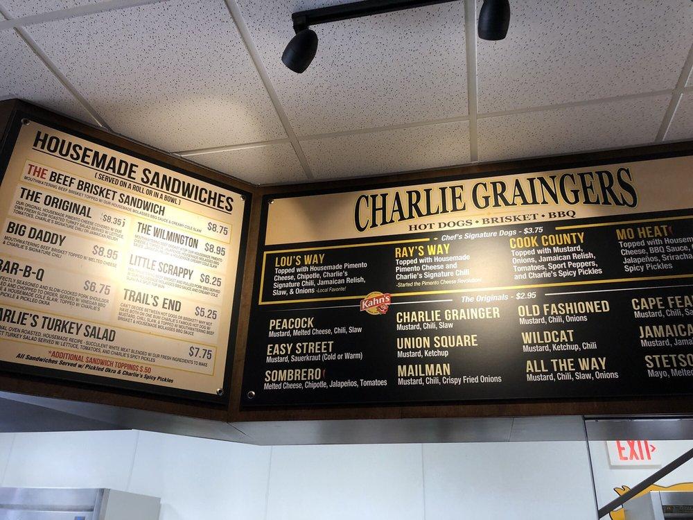 Menu at Charlie Graingers BBQ, Hickory, N Center St