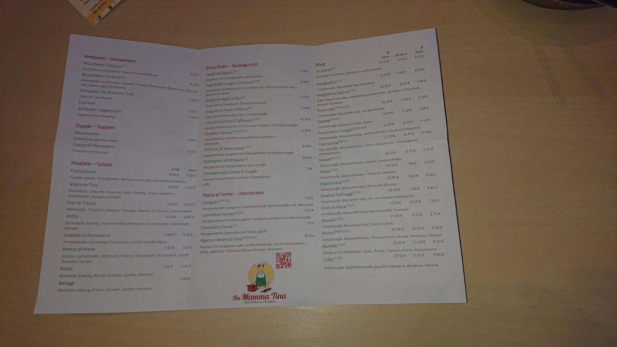Speisekarte von Da Mamma Tina restaurant, Igersheim