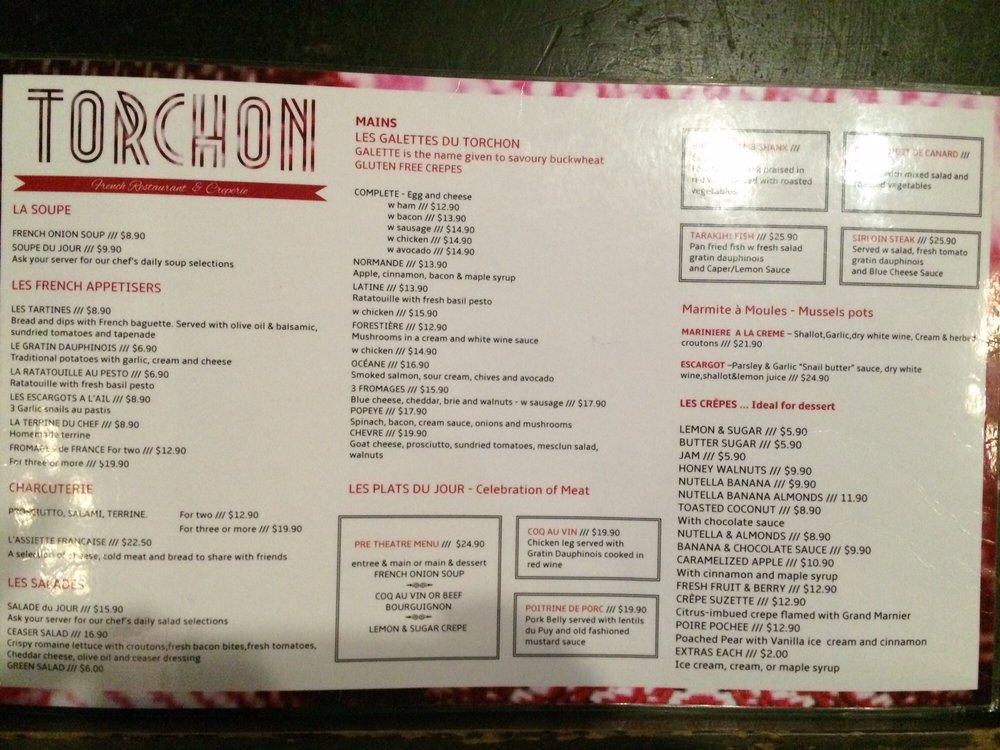 Menu at Elliott Stables cafe, Auckland