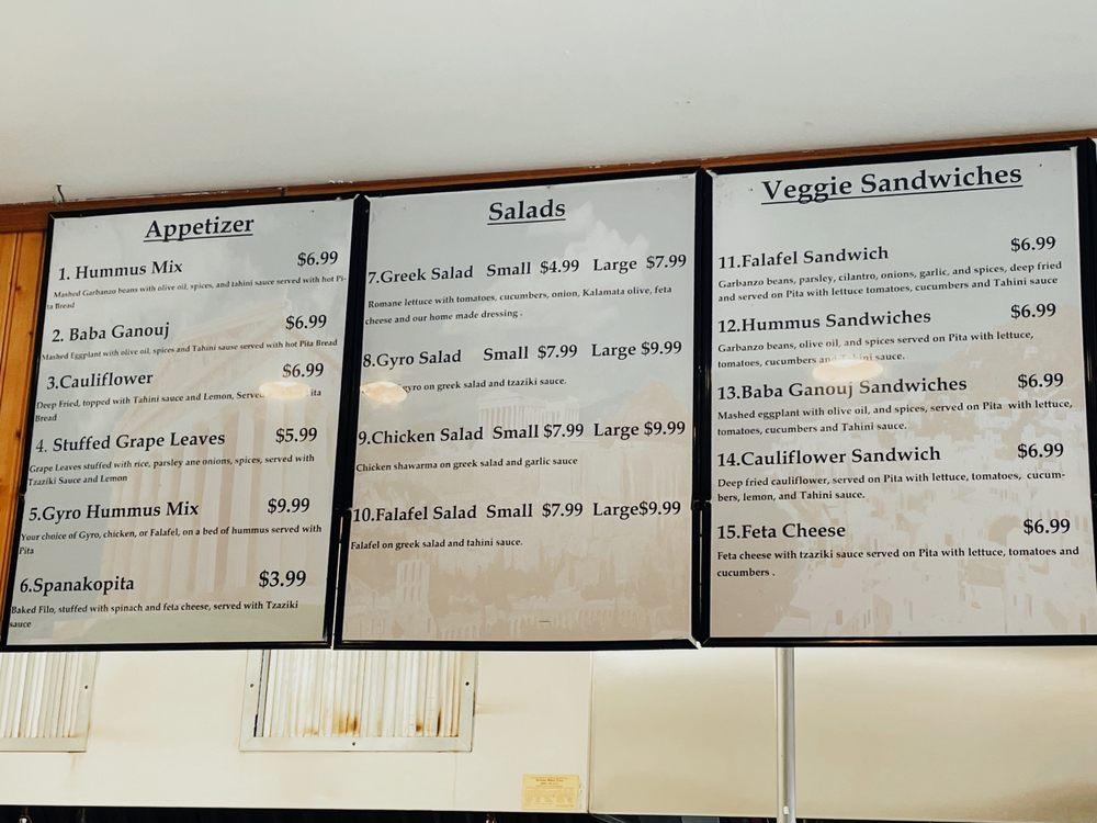 Menu at Gyro Zone restaurant, University Place