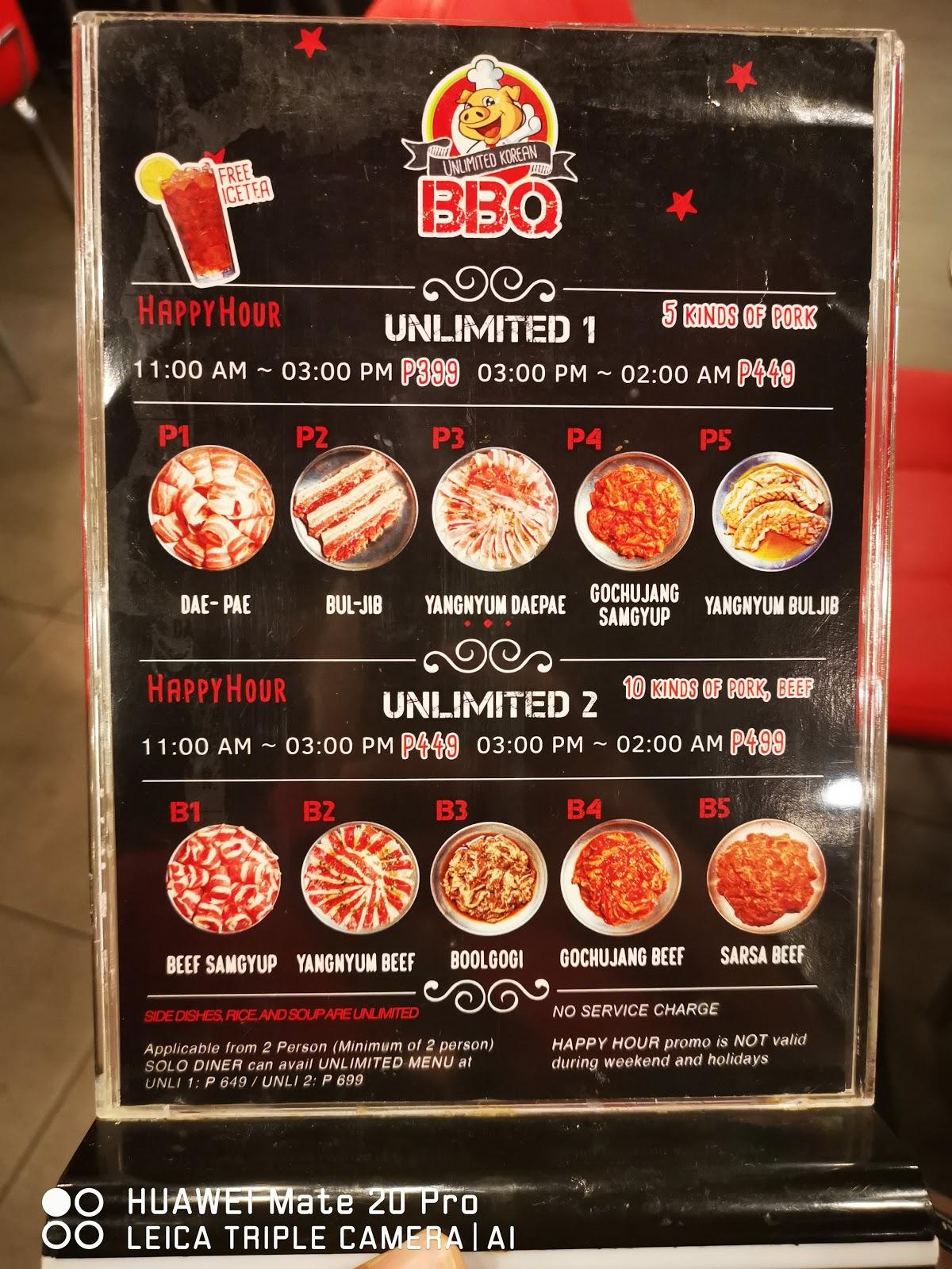 Menu at Samgyupsalamat Taytay restaurant, Taytay, H45P+VM2