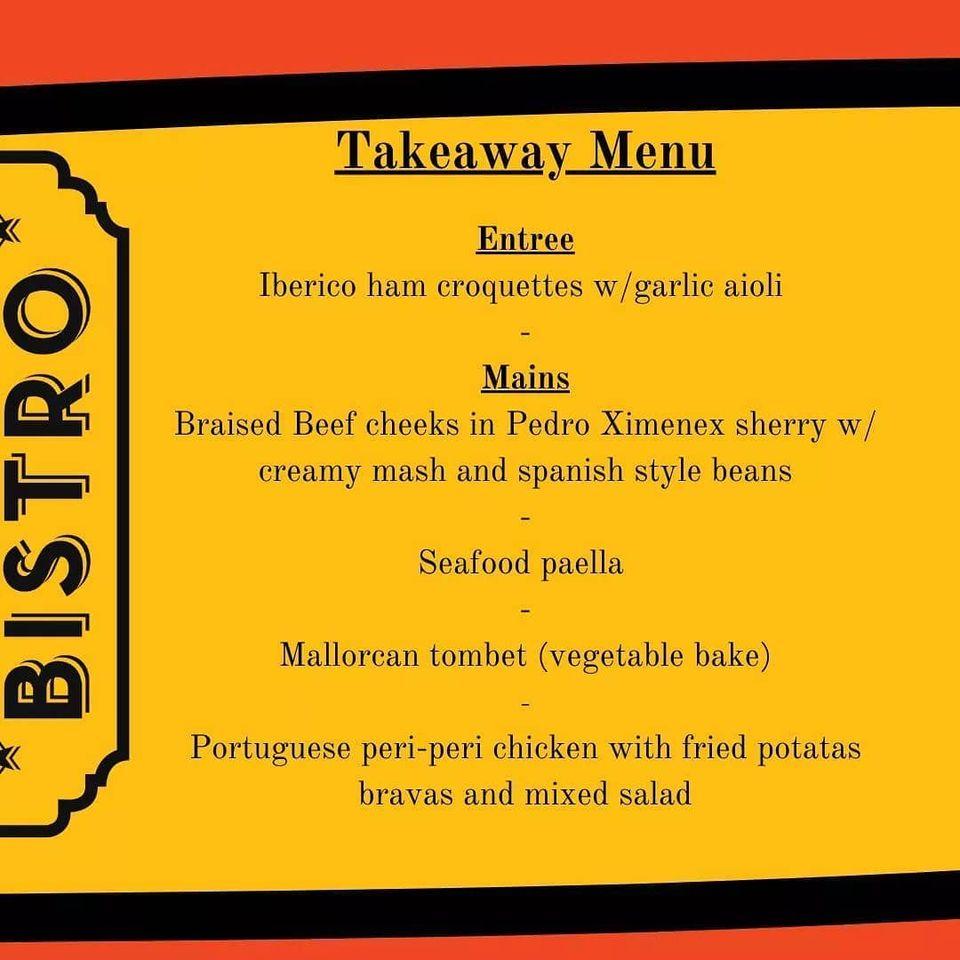 Menu at Stella Bistro restaurant, Dungog