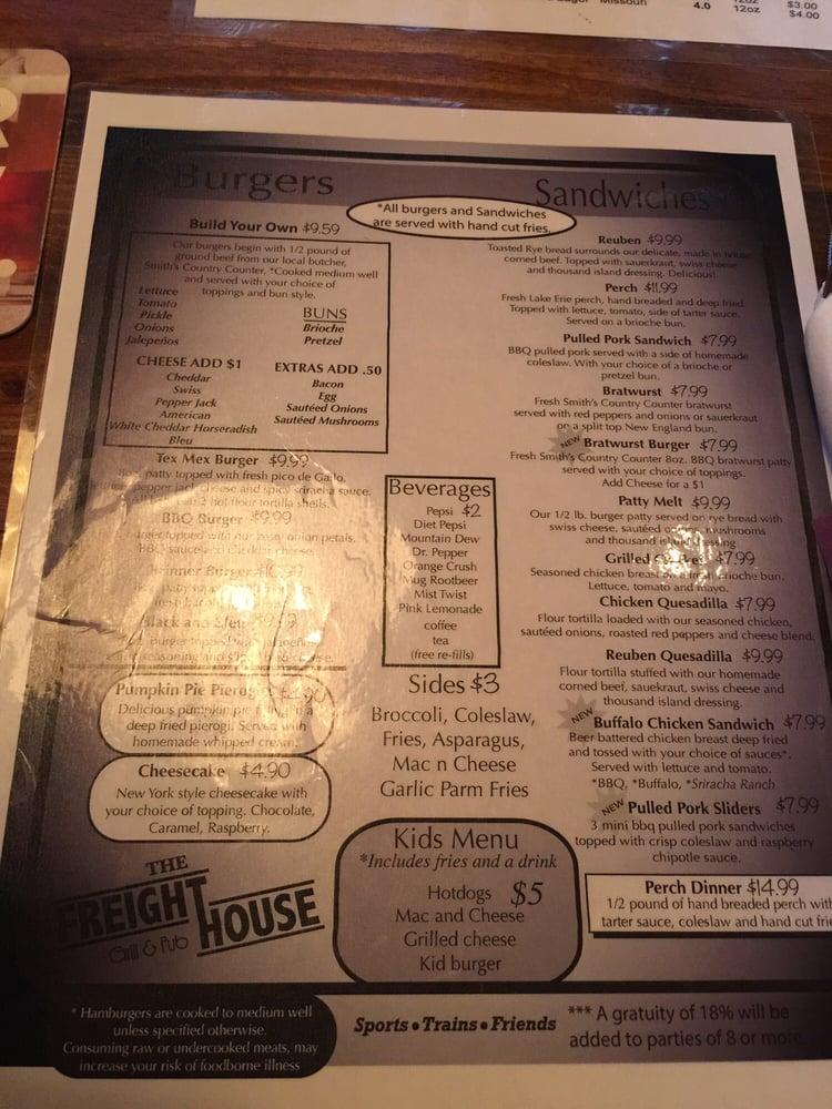 Menu at The Freight House Pub & Grill, Norwalk