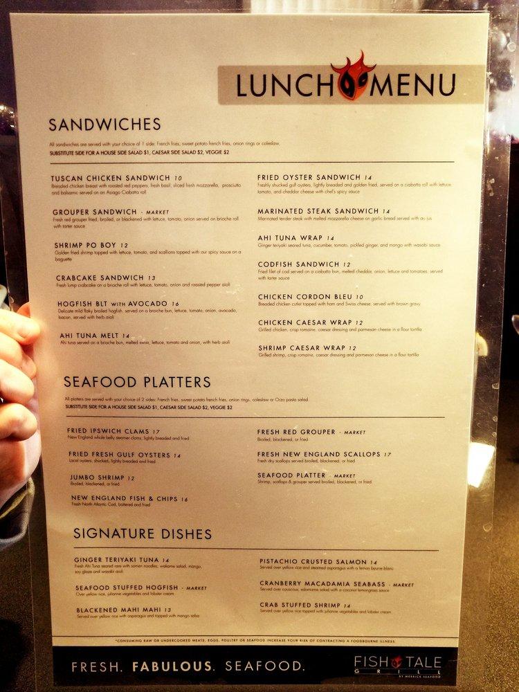 Menu at Fish Tale Grill steakhouse, Cape Coral
