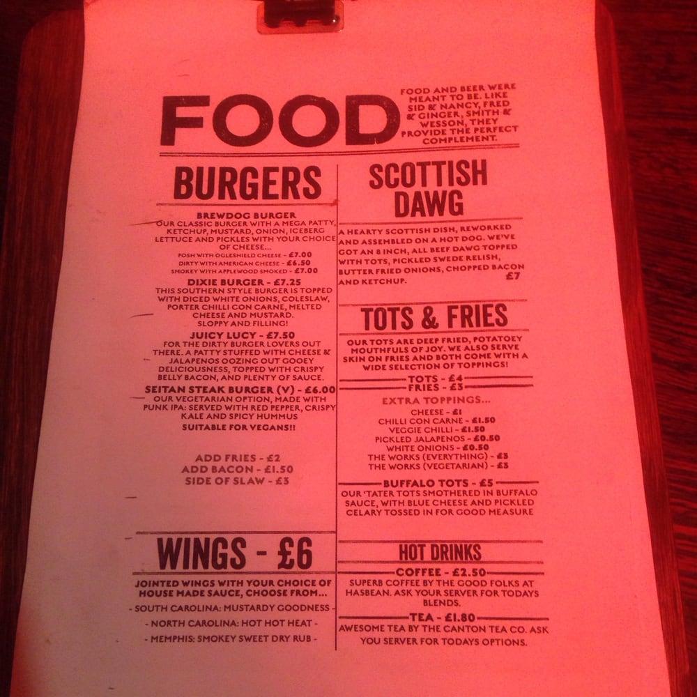 Menu at BrewDog Liverpool pub & bar, Liverpool