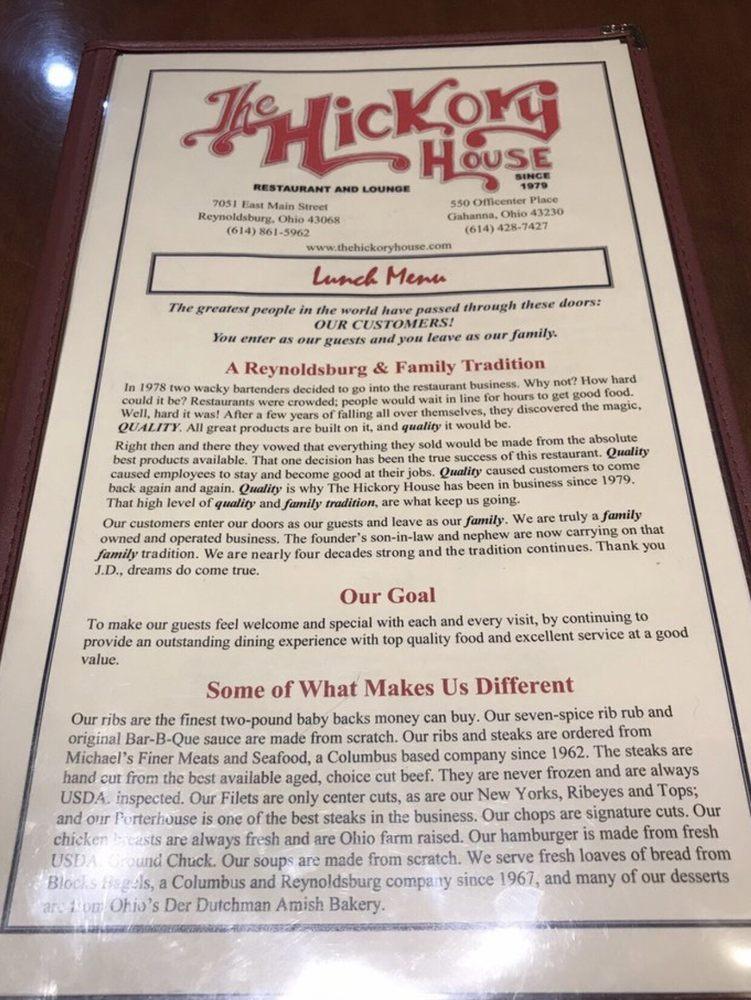 Menu at Hickory House Restaurant, Reynoldsburg, E Main St