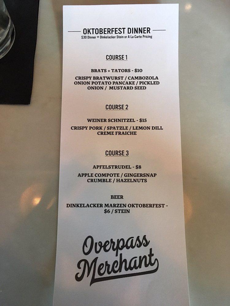 Menu at The Overpass Merchant pub & bar, Baton Rouge