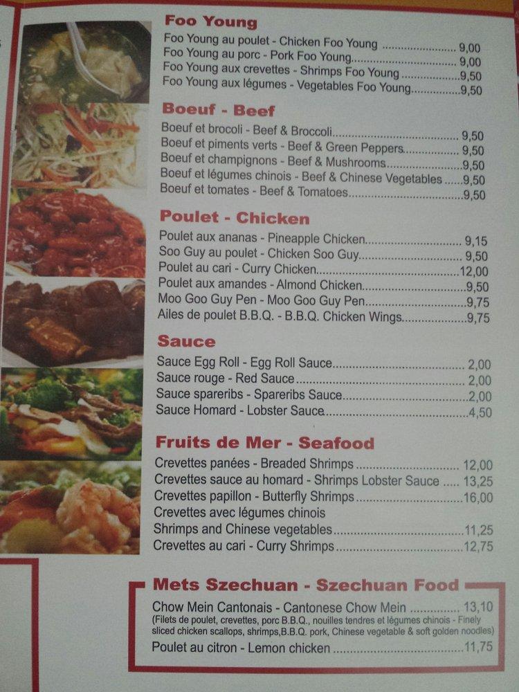 Menu au Buffet Maison Lim restaurant, Repentigny