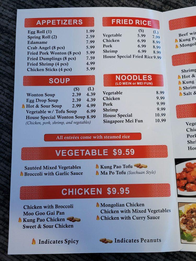 Menu at Beijing Express restaurant, Tempe