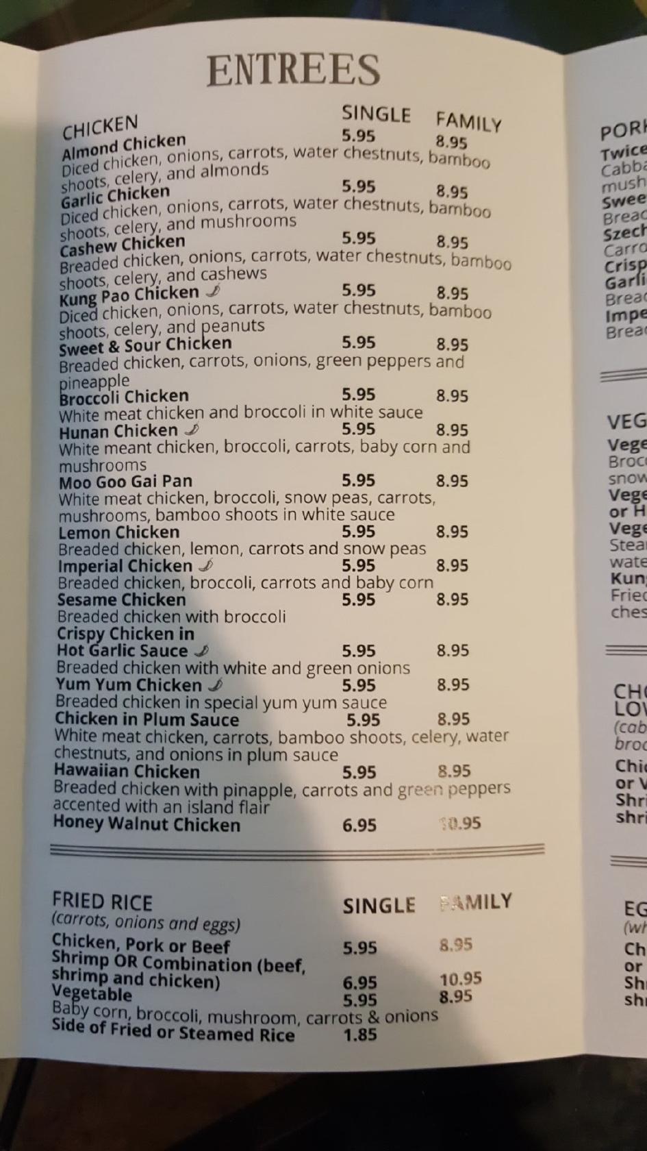 Menu at Chop Stick House restaurant, Omaha, N 103rd St