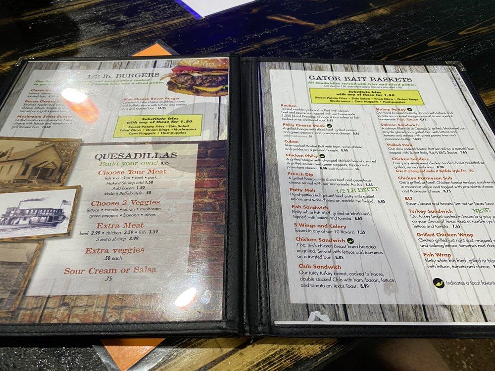 Menu at Gator Bait Family Sports Grill restaurant, Melrose