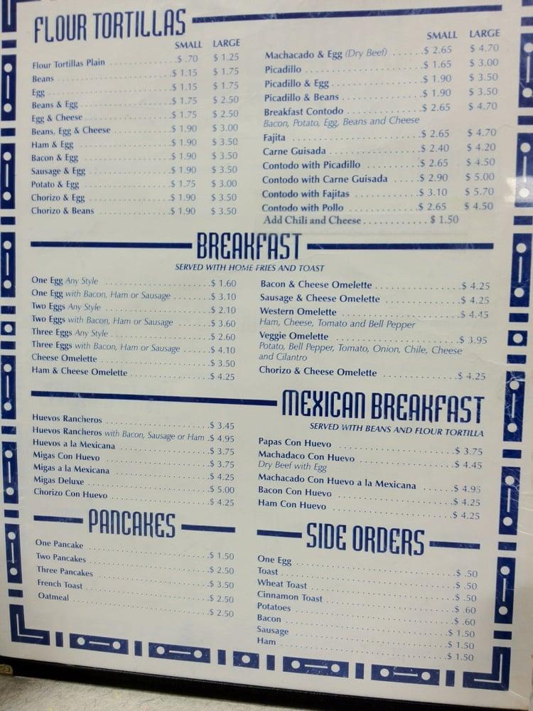 Menu at Isabel's Cafe, Port Isabel
