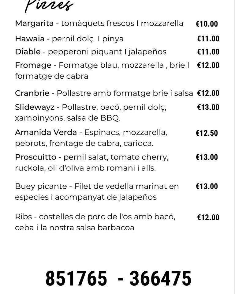 Menu at Fat alberts bar and Restaurant, Soldeu