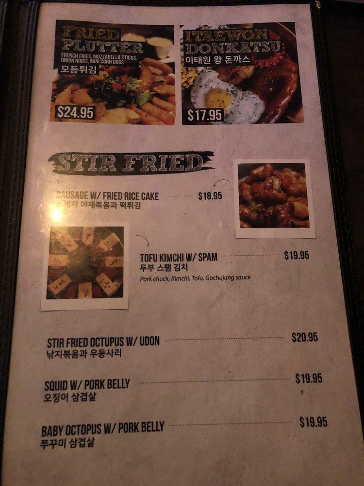 Menu at Itaewon Gastropub, West New York