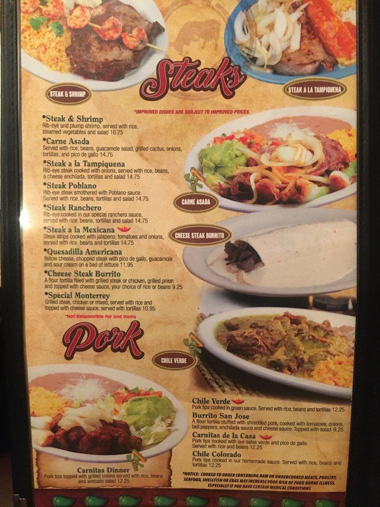 Menu at Poblanos Mexican Bar & Grill, Evans