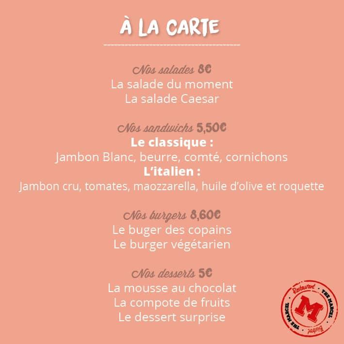 Menu at The Marcel Bistrot pub & bar, Annecy