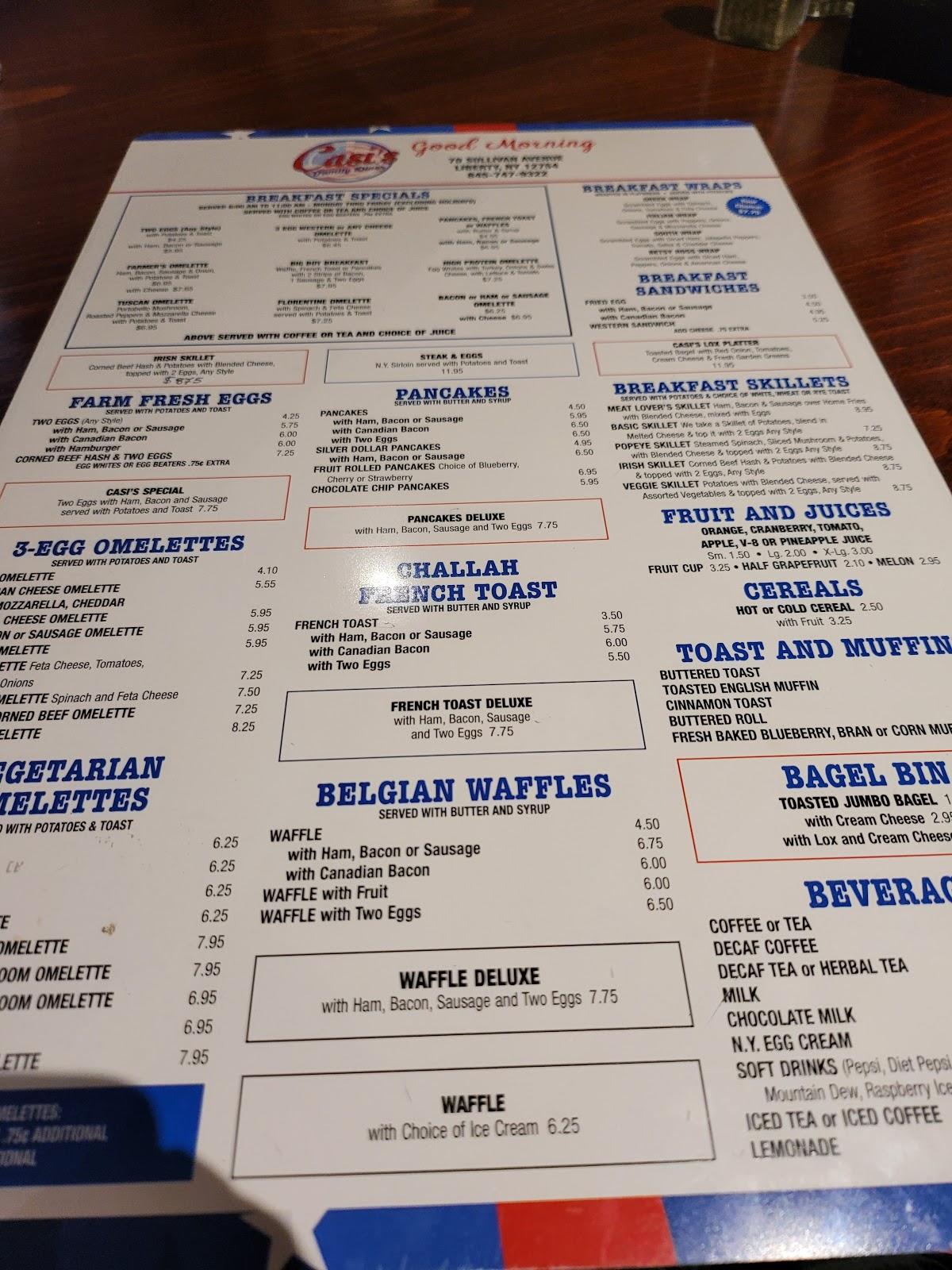 Menu at Casi's Family Diner And Restaurant, Liberty