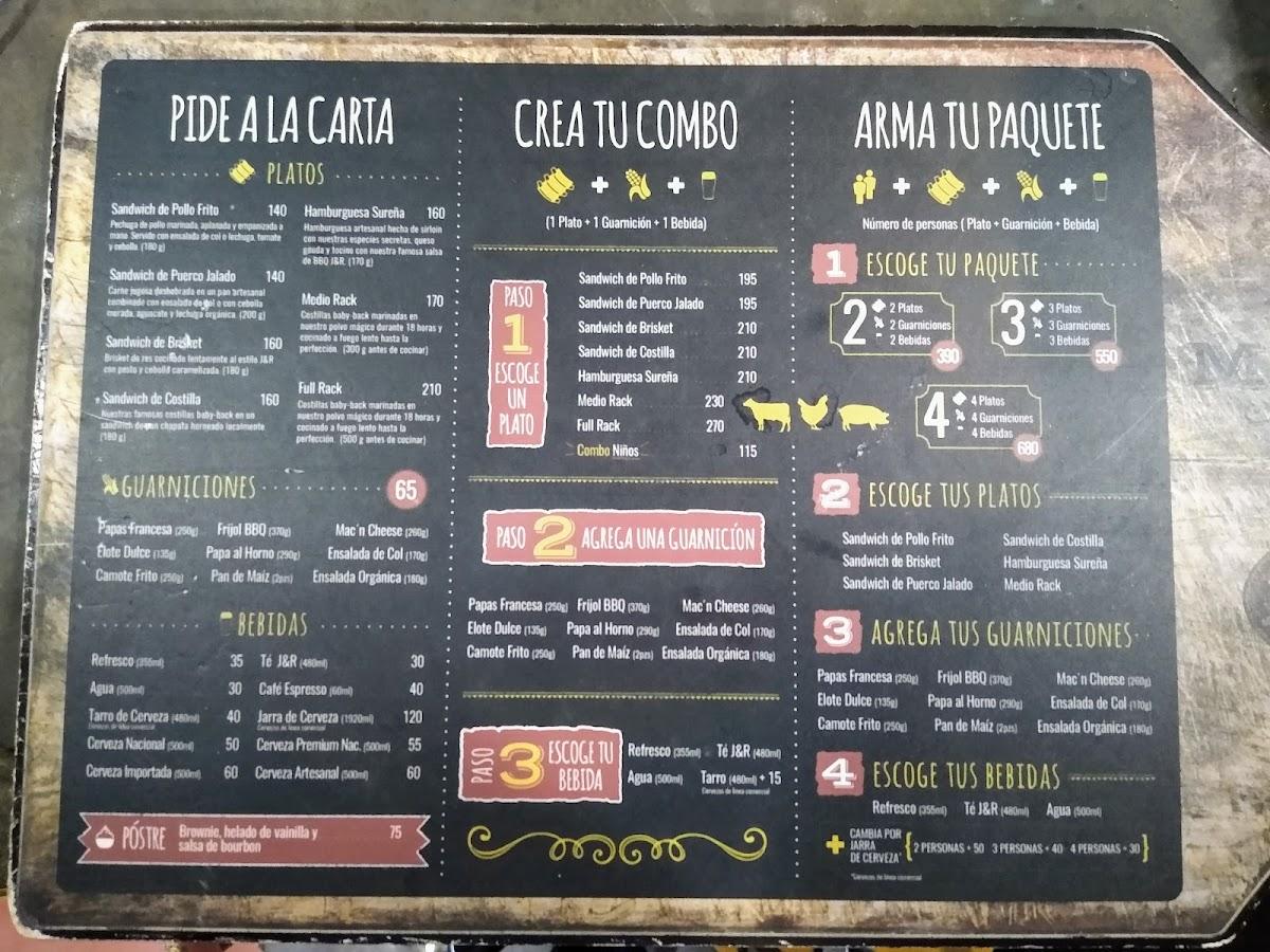 Carta de barbacoa J&R Ribs La Costillería Hermosillo, Hermosillo, Av ...
