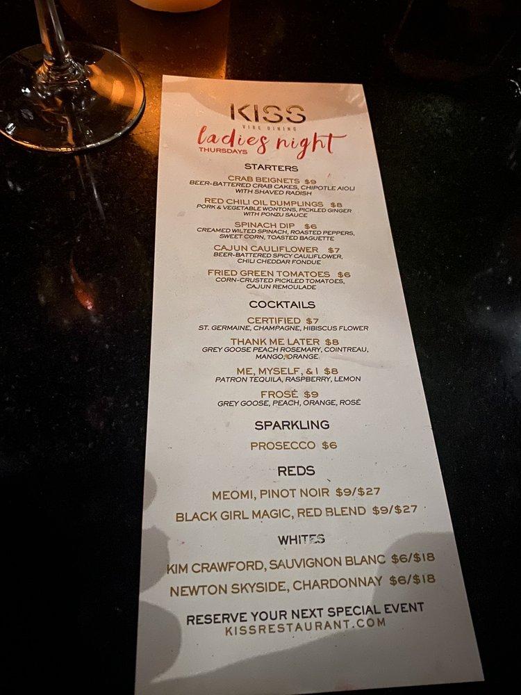 Menu at Kiss desserts, Houston