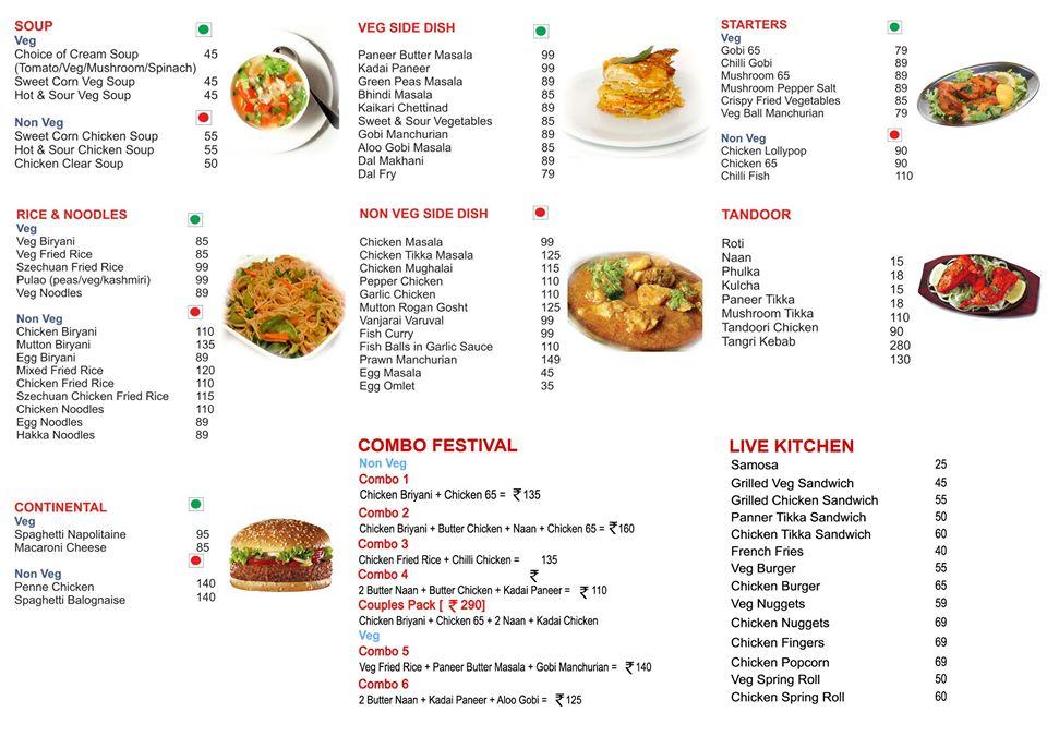 Menu at Platter Food Lounge, Chennai