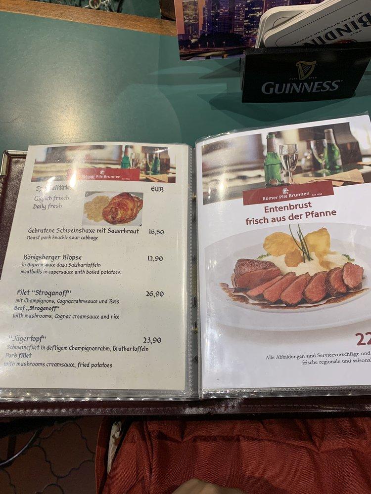 Menu at Römer Pils Brunnen pub & bar, Frankfurt
