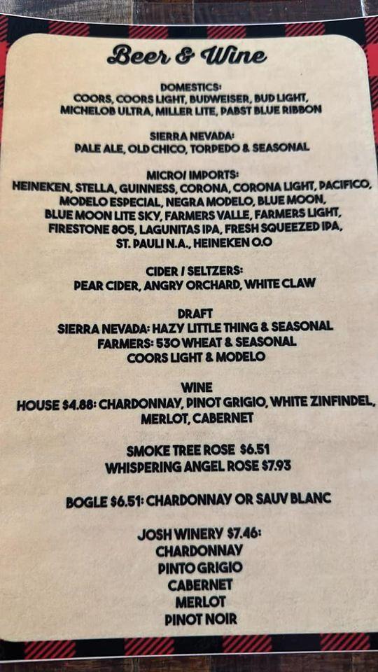 Menu at Quackers Fire Grill and Bar, Chico
