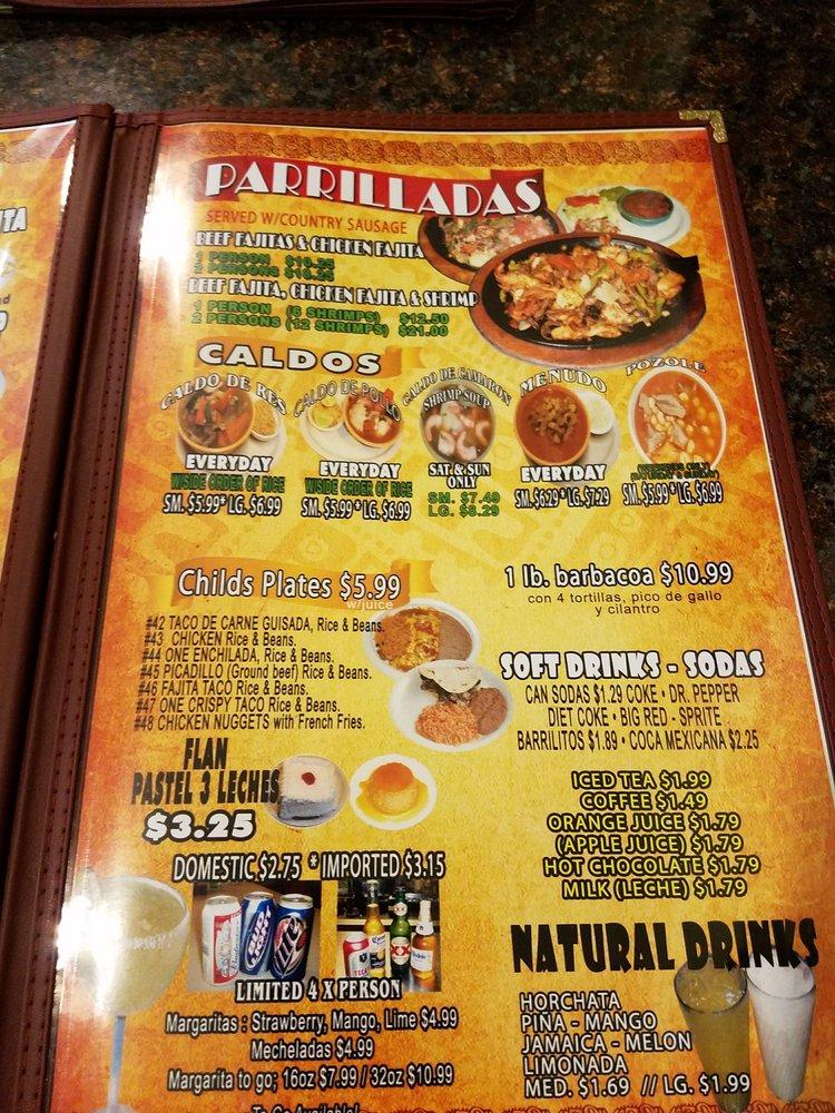 Carta del restaurante Bandera Jalisco, San Antonio, Bandera Rd