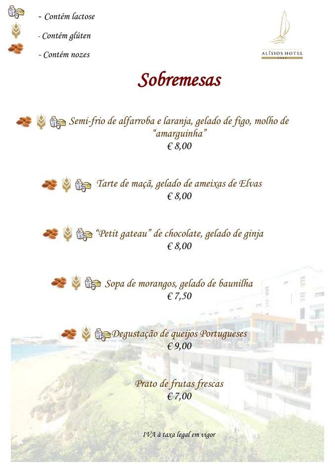 Menu em Restaurante @ Alisios Terraço, Albufeira