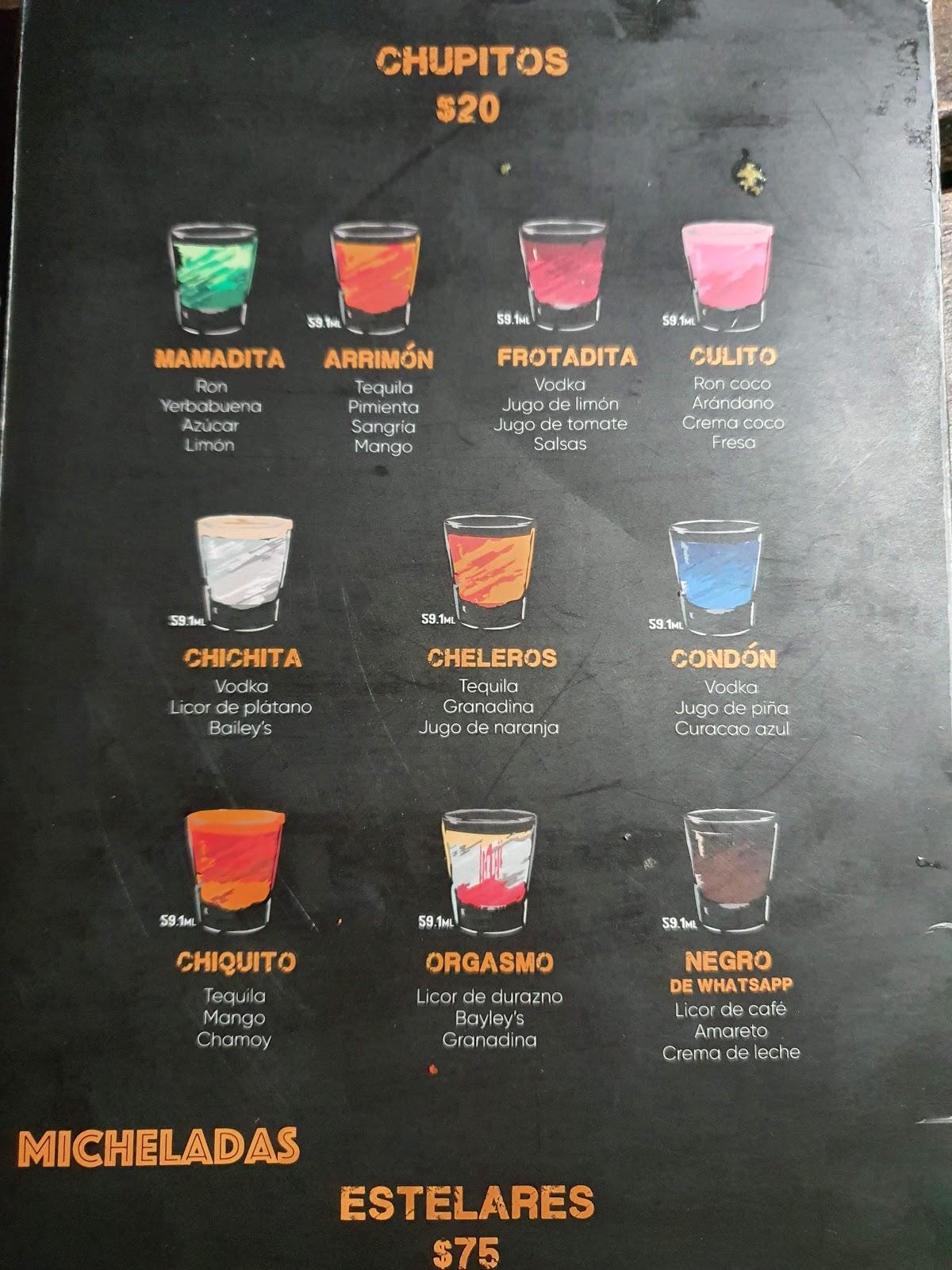 Carta de Cheleros Bar @Providencia, Guadalajara