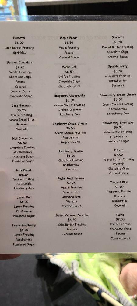 Menu at Cinnaholic desserts, Meridian