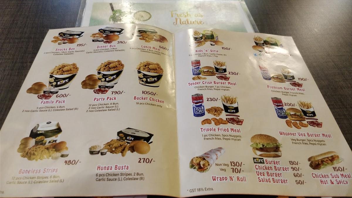 Menu at EFC, Thrissur, Parayil Ln