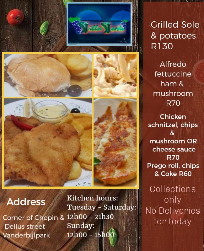 Menu at Villa Verde restaurant, Vanderbijlpark