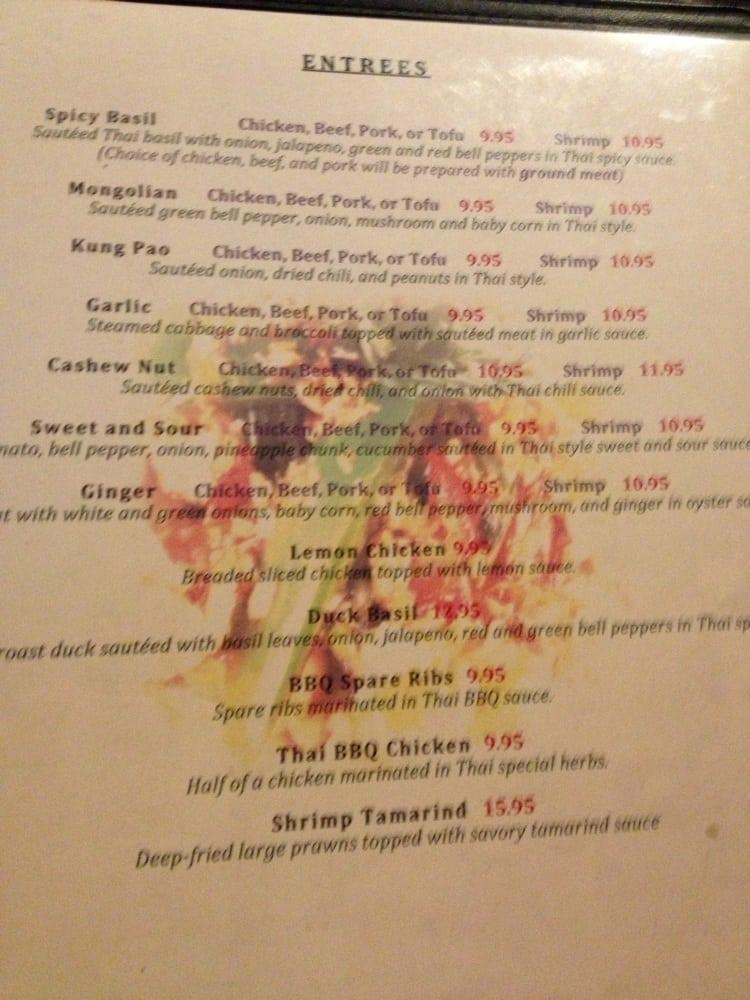 Menu at Pin Kaow Thai Restaurant Rainbow, Las Vegas, N Rainbow Blvd