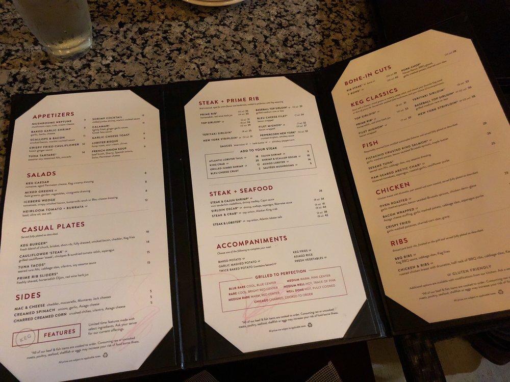 Menu at The Keg Steakhouse + Bar - Arlington, Arlington