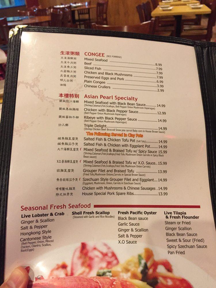 Menu at Asian Pearl Chinese Restaurant, Clearwater, Drew St #104