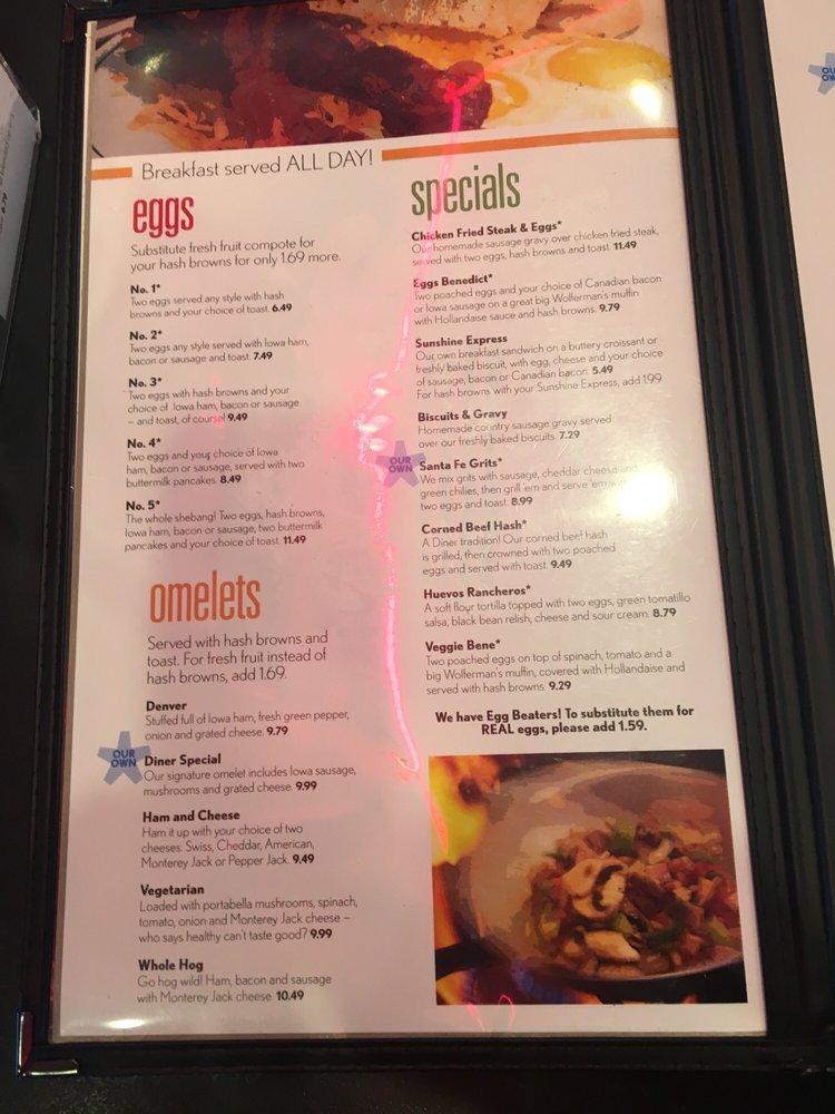 Menu at Drake Diner restaurant, Des Moines