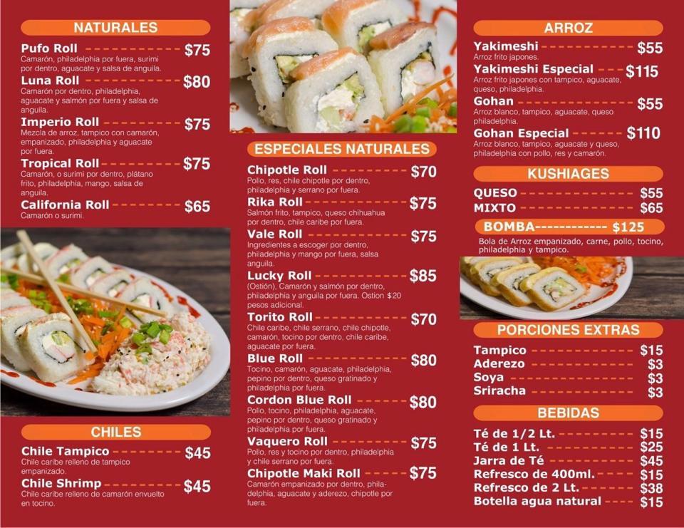 Carta del restaurante El Panda and Sushi, Heroica Guaymas, Blvd ...