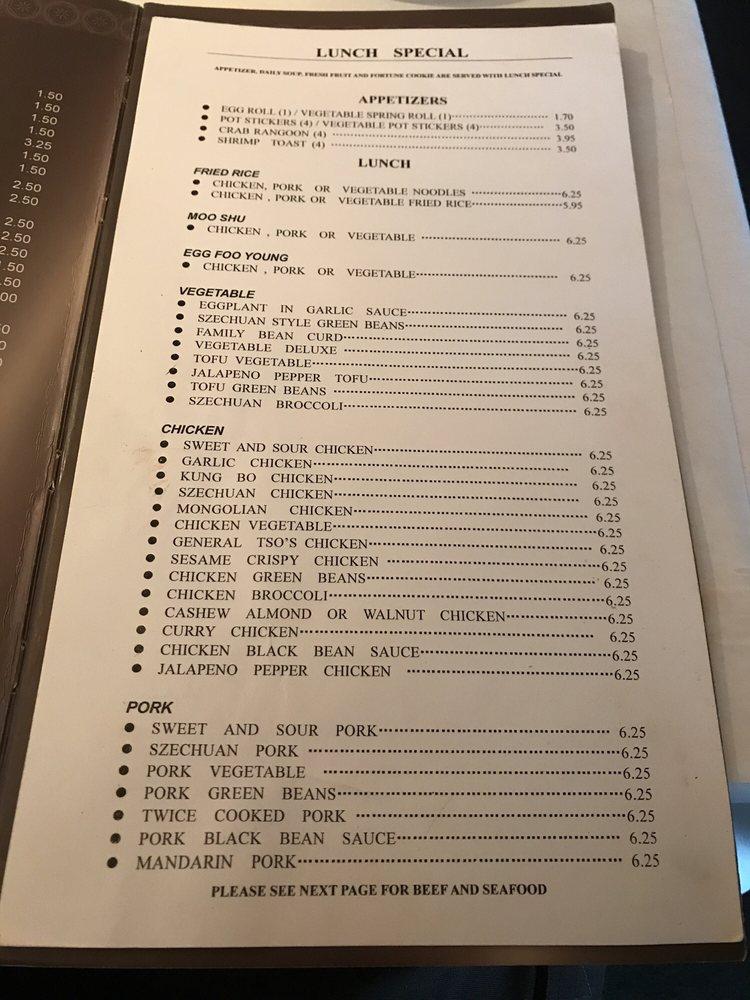Menu at Hua Ting Chinese Restaurant, Hinsdale