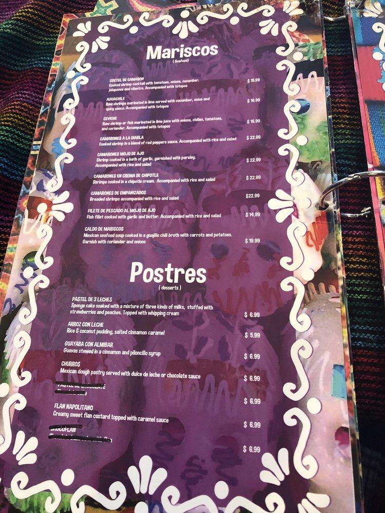 Menu at Pos Bueno Mexican Restaurant Bar, Brampton
