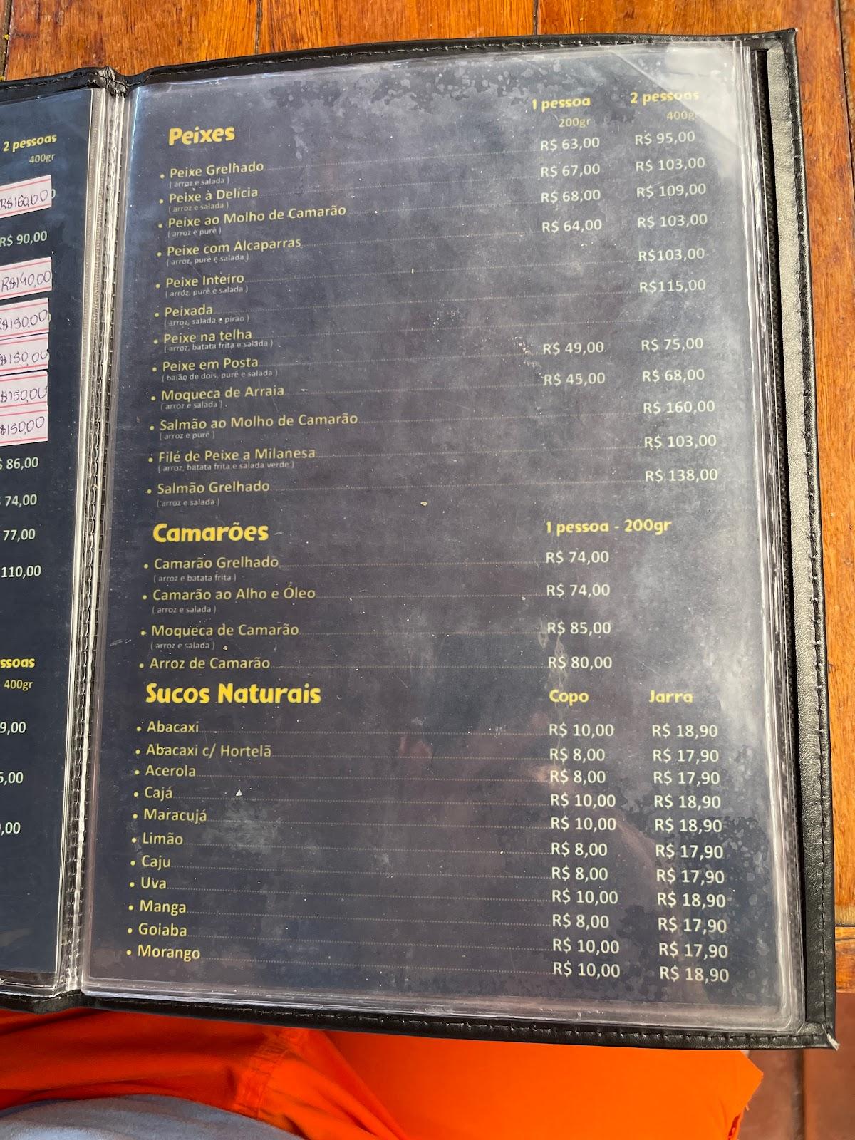 Menu at Scorpions Restaurant, Aracati