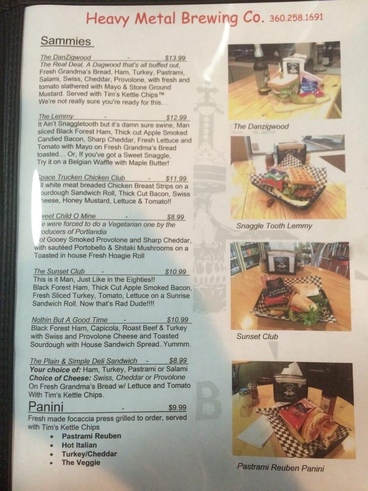 Menu at The Heavy Metal Pizza & Brewing Co pizzeria, Vancouver