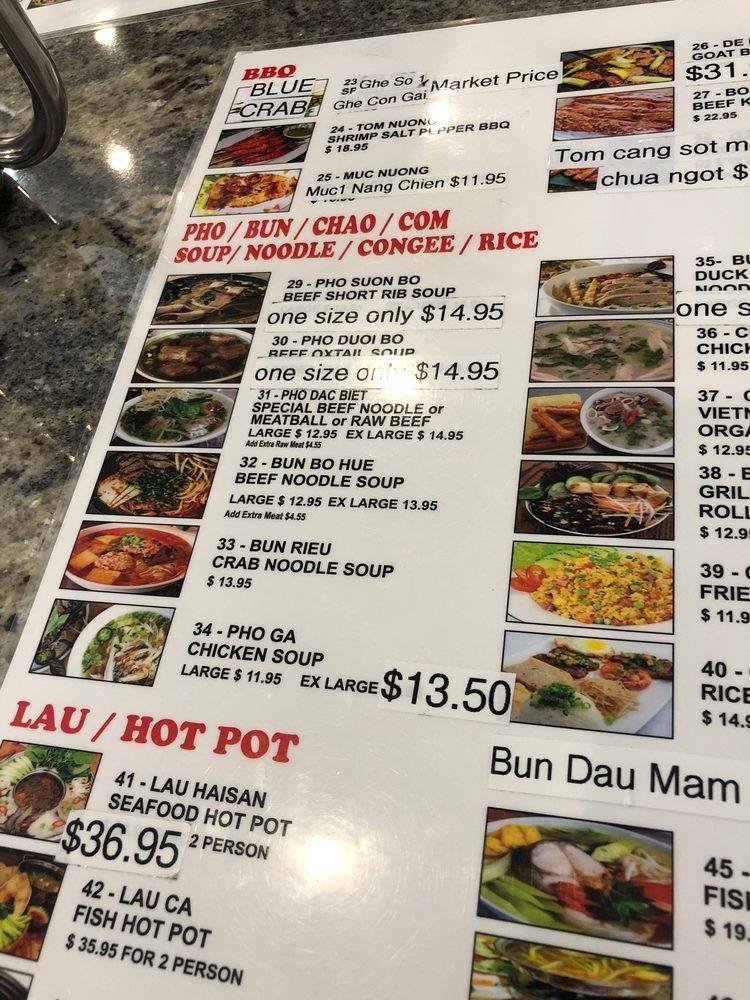 Menu at Vo An Vietnamese restaurant, Margate