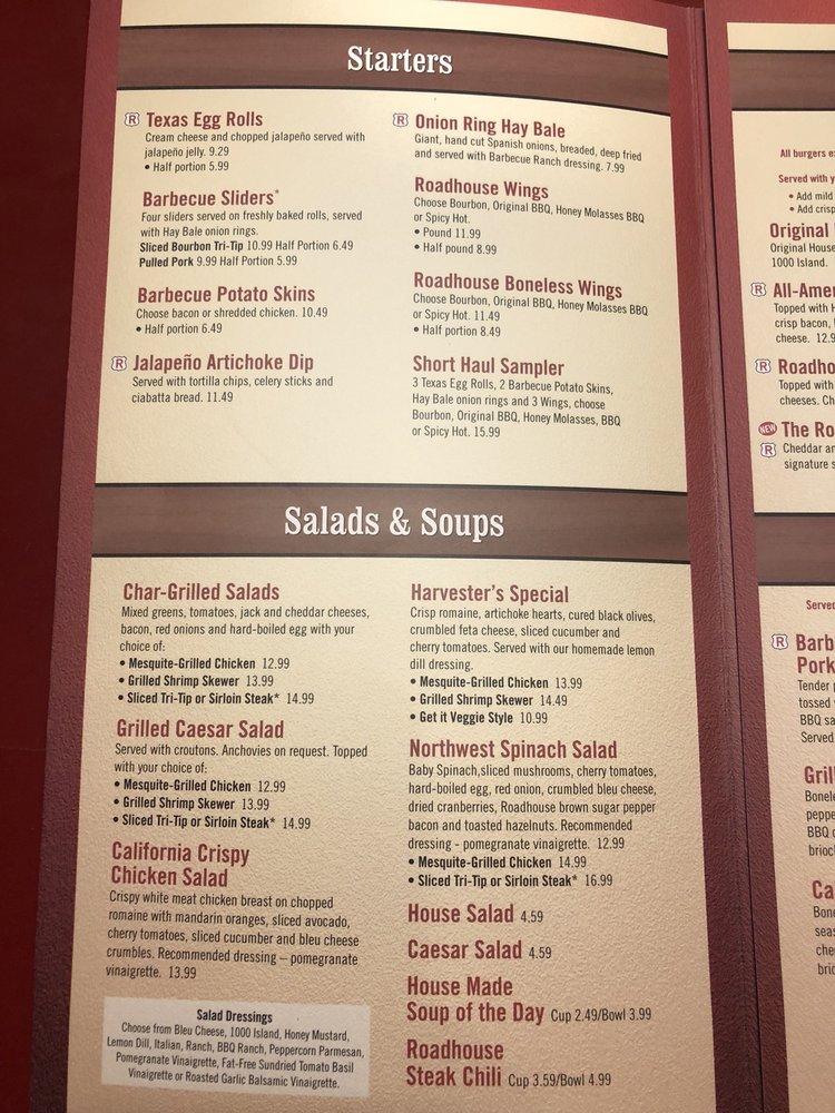 Menu at Original Roadhouse Grill steakhouse, Springfield