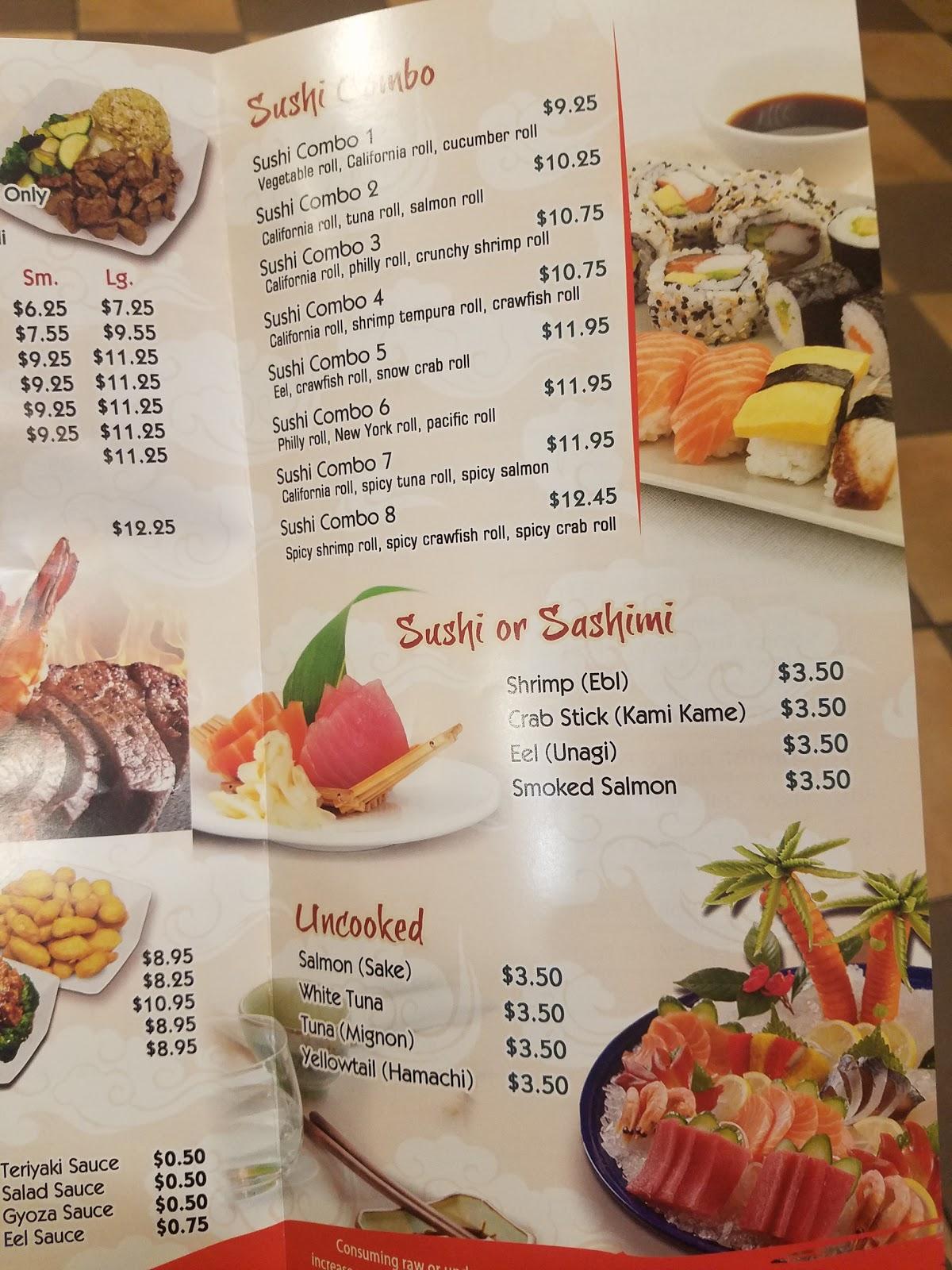 Menu at Atami of Magee restaurant, Magee