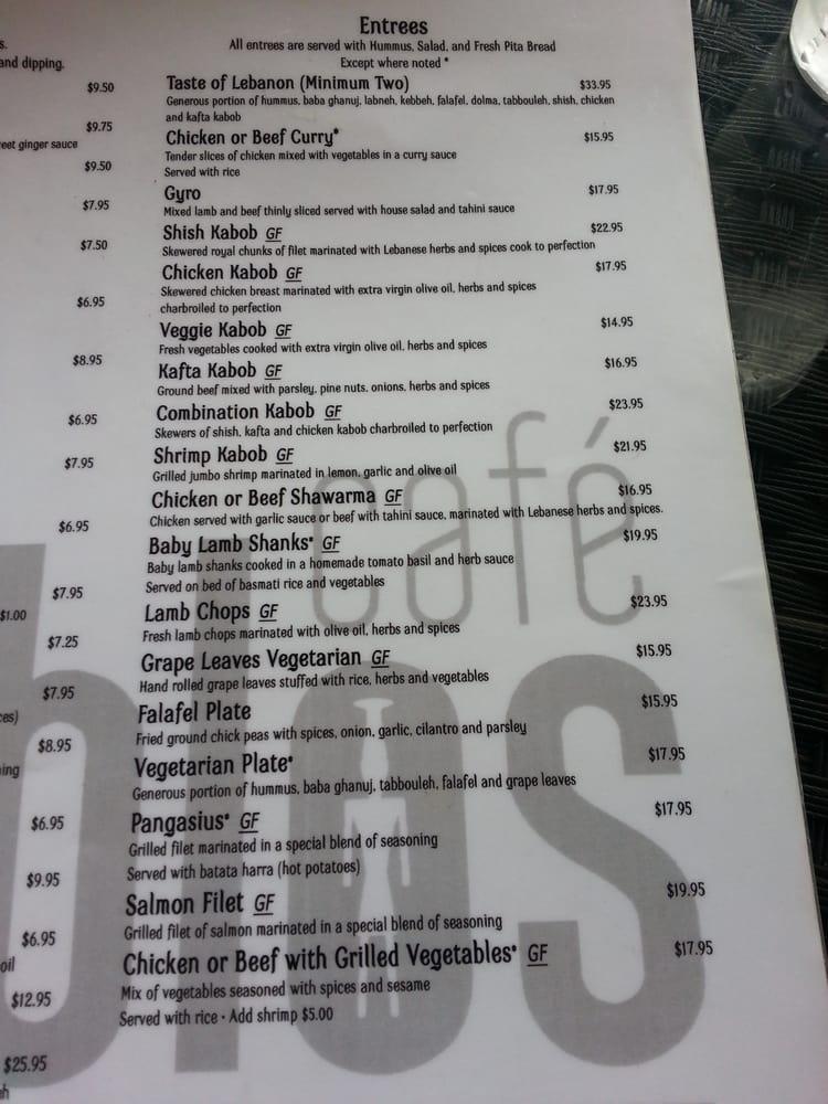 Menu at Byblos pub & bar, Tampa